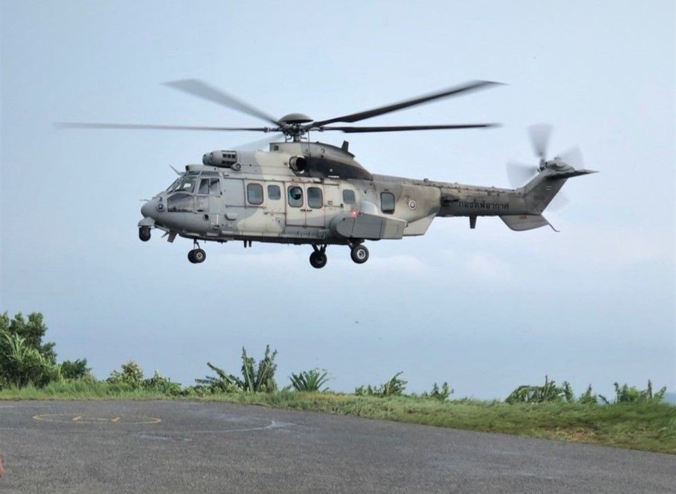 ทอ. ส่งเฮลิคอปเตอร์ EC-725 นำผู้ป่วยหัวใจวายเฉียบพลัน