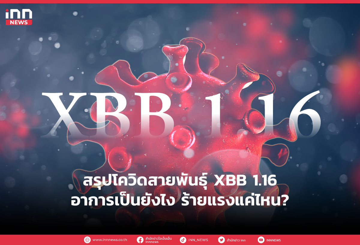 สรุปโควิดสายพันธุ์ XBB 1.16 อาการเป็นยังไง ร้ายแรงแค่ไหน?