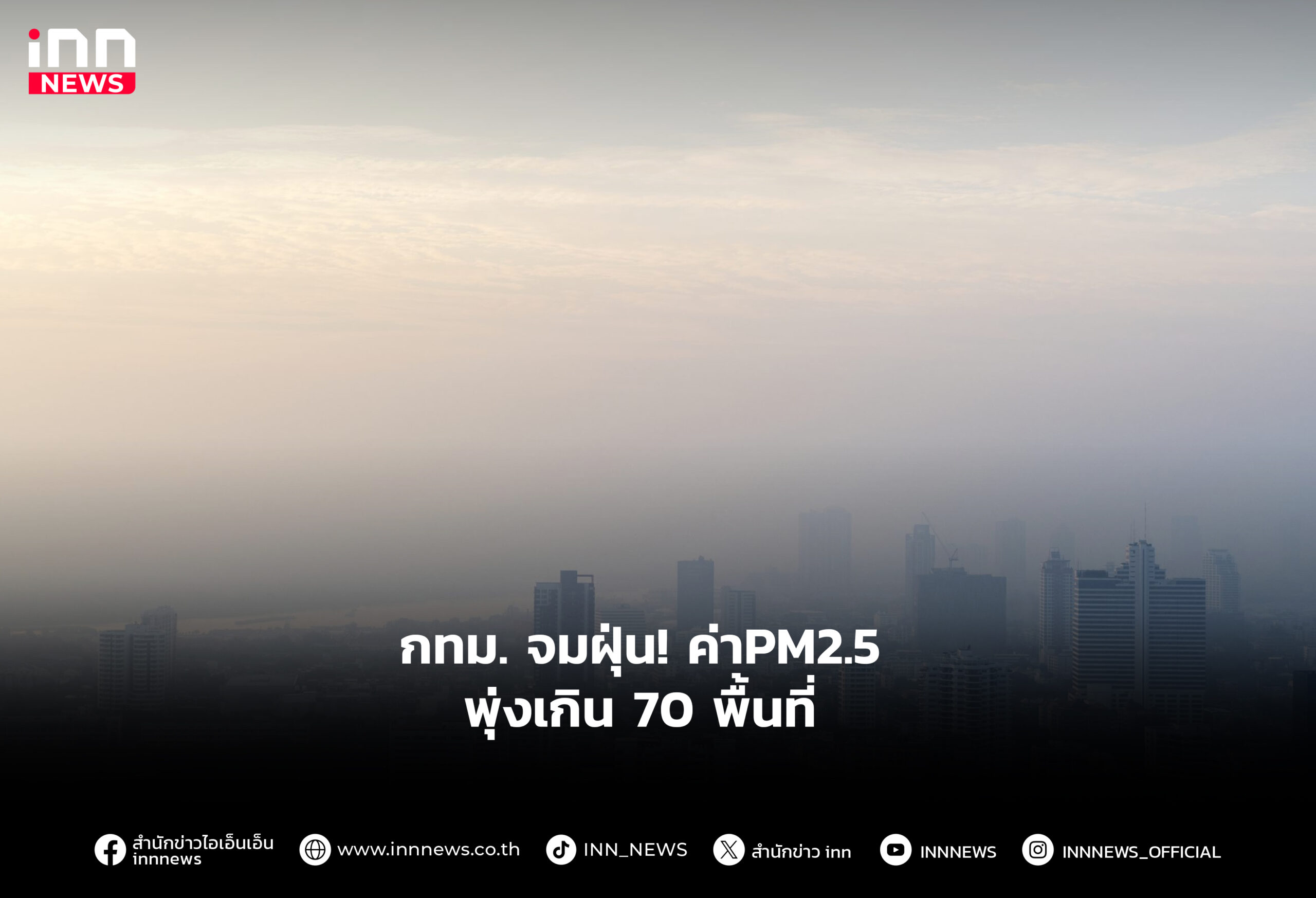 กทม. จมฝุ่น! ค่าPM2.5 พุ่งเกิน 70 พื้นที่